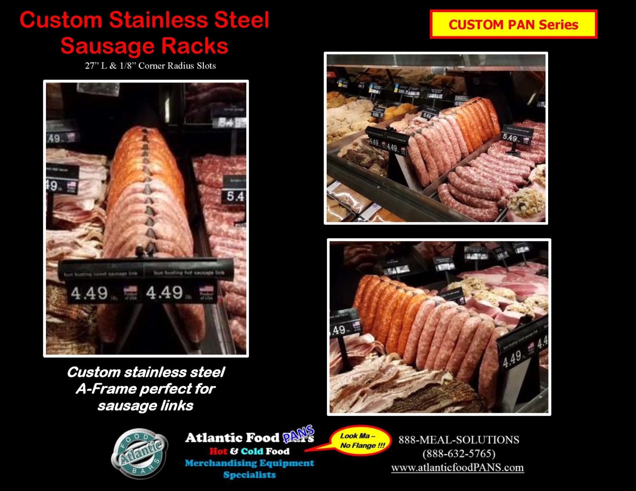 Atlantic Food Bars - Custom Stainless Steel Sausage Racks
