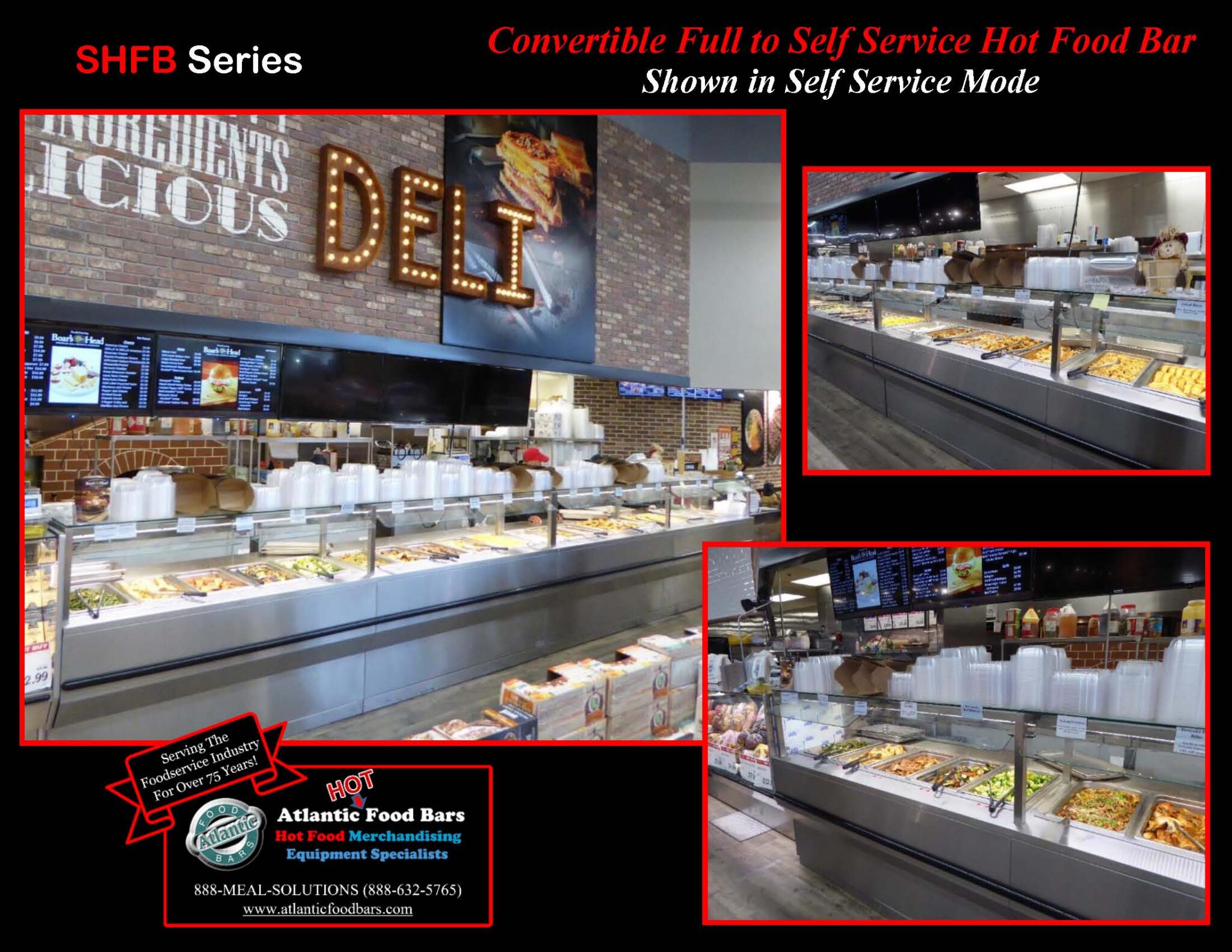Atlantic Hot Food Bars Convertible Full / Self Service Sneezeguard