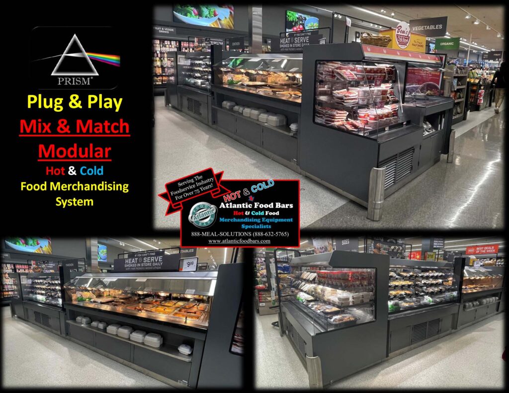 Prism Series Modular Food Merchandising Island - Soup/Hot/Cold