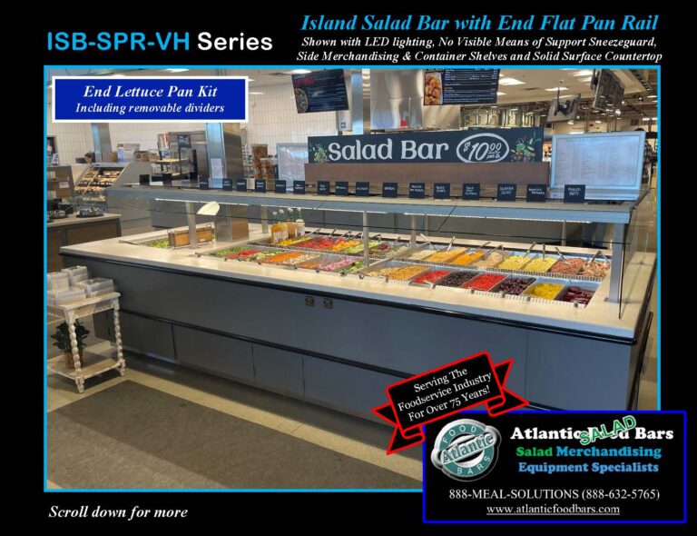 Atlantic Food Bars - 13' Refrigerated Island Salad Bar - ISB Series