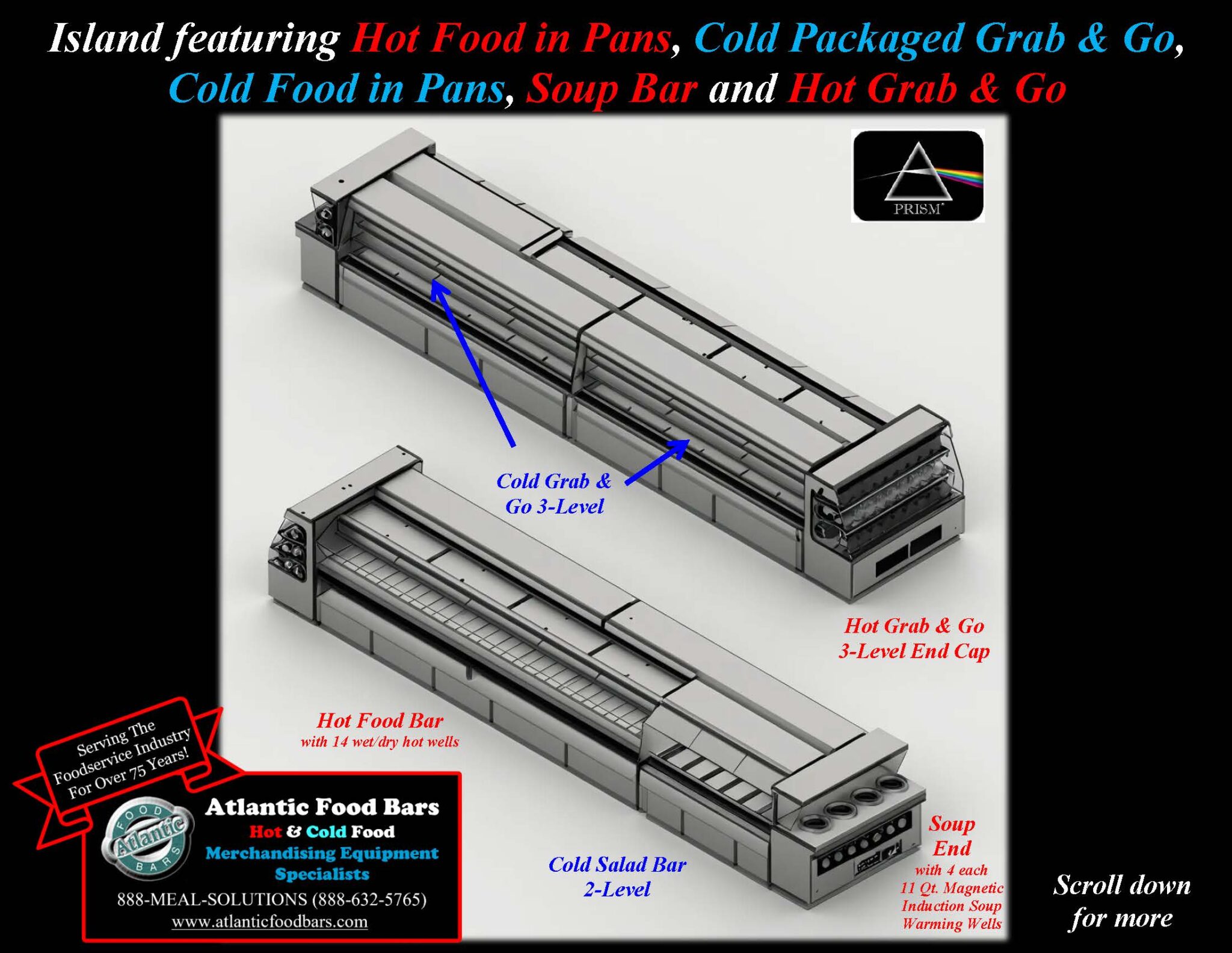 Prism Mix & Match Modular Food Merchandising Cases - Hot / Cold